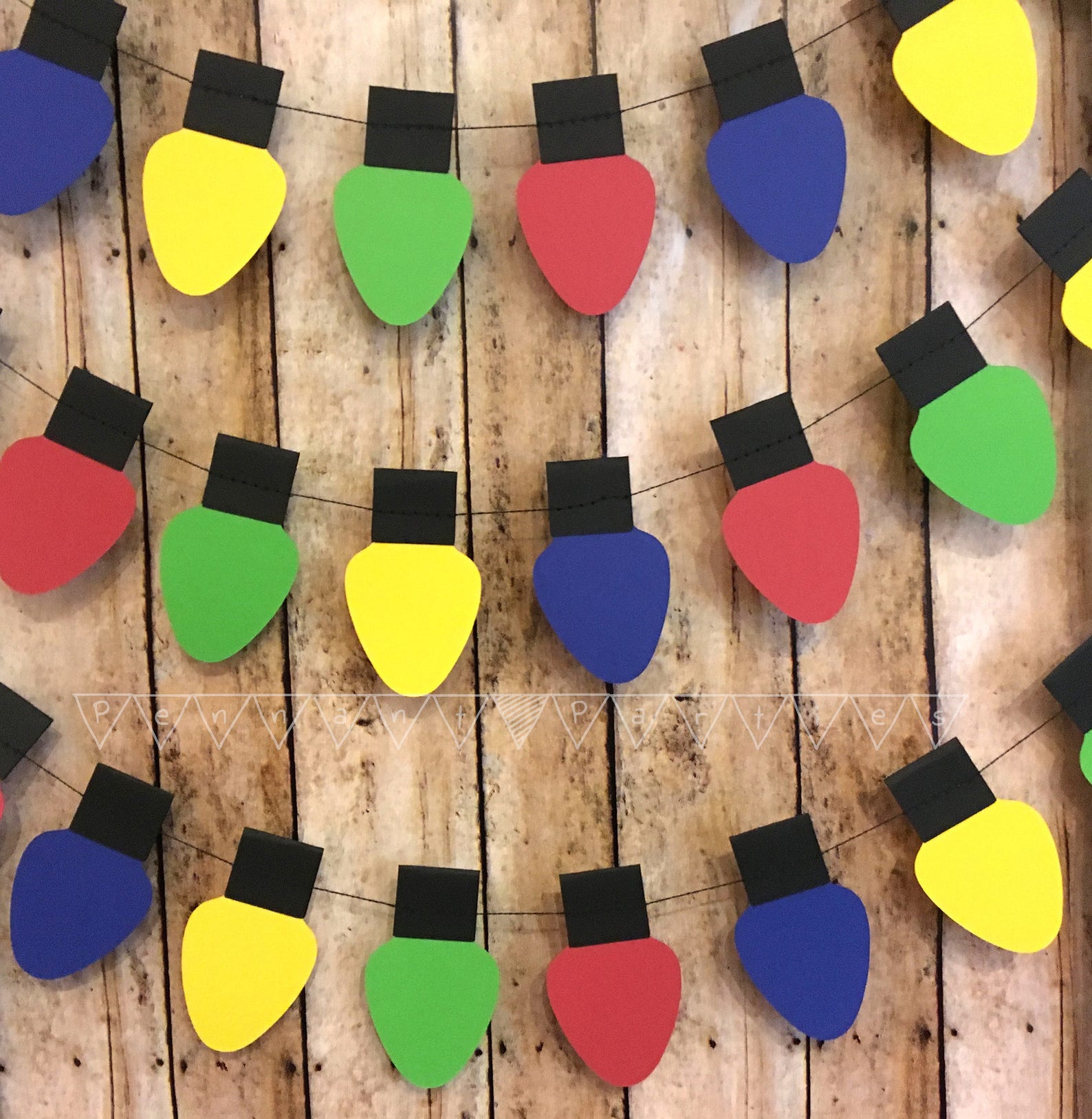 Christmas Lights Garland Holiday Decoration Paper Garland - Etsy