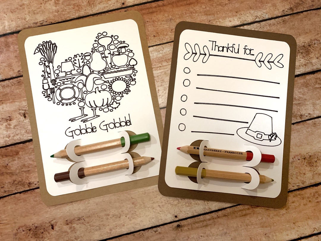 Thanksgiving Kids Table Activity, Kids Coloring Card, I’m Thankful for ...