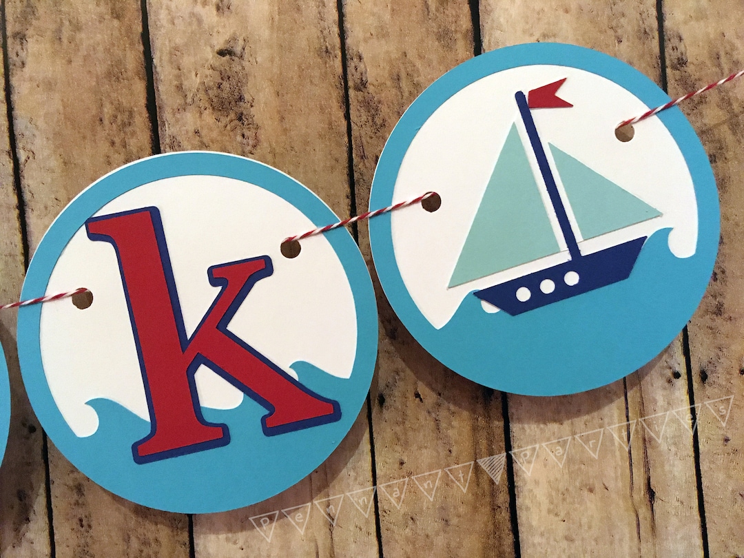 Nautical Baby Shower Sailboat Banner Nautical Party Decor First ...