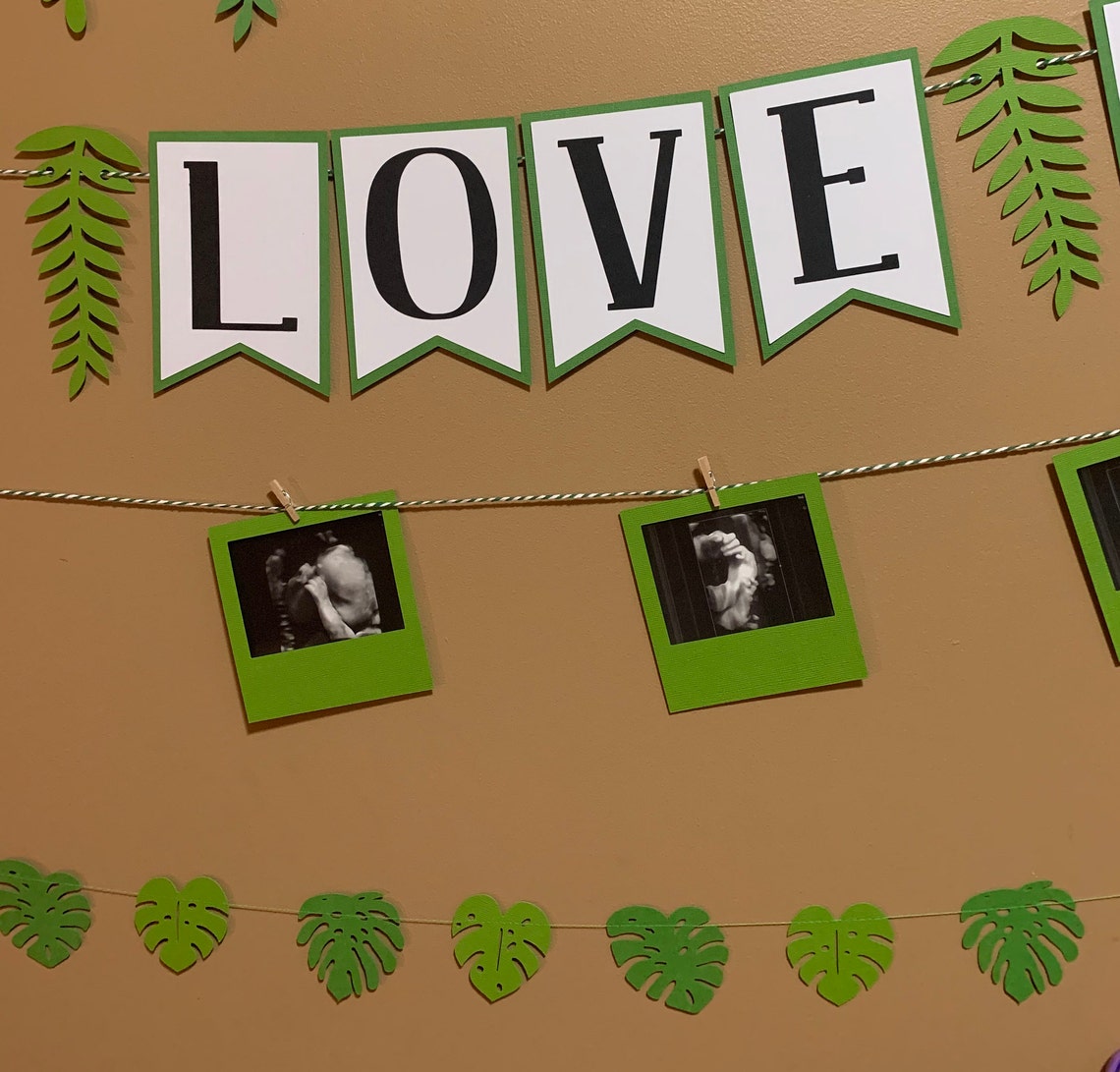 Monstera Paper Garland Leaf Banner Plant Theme Party | Etsy