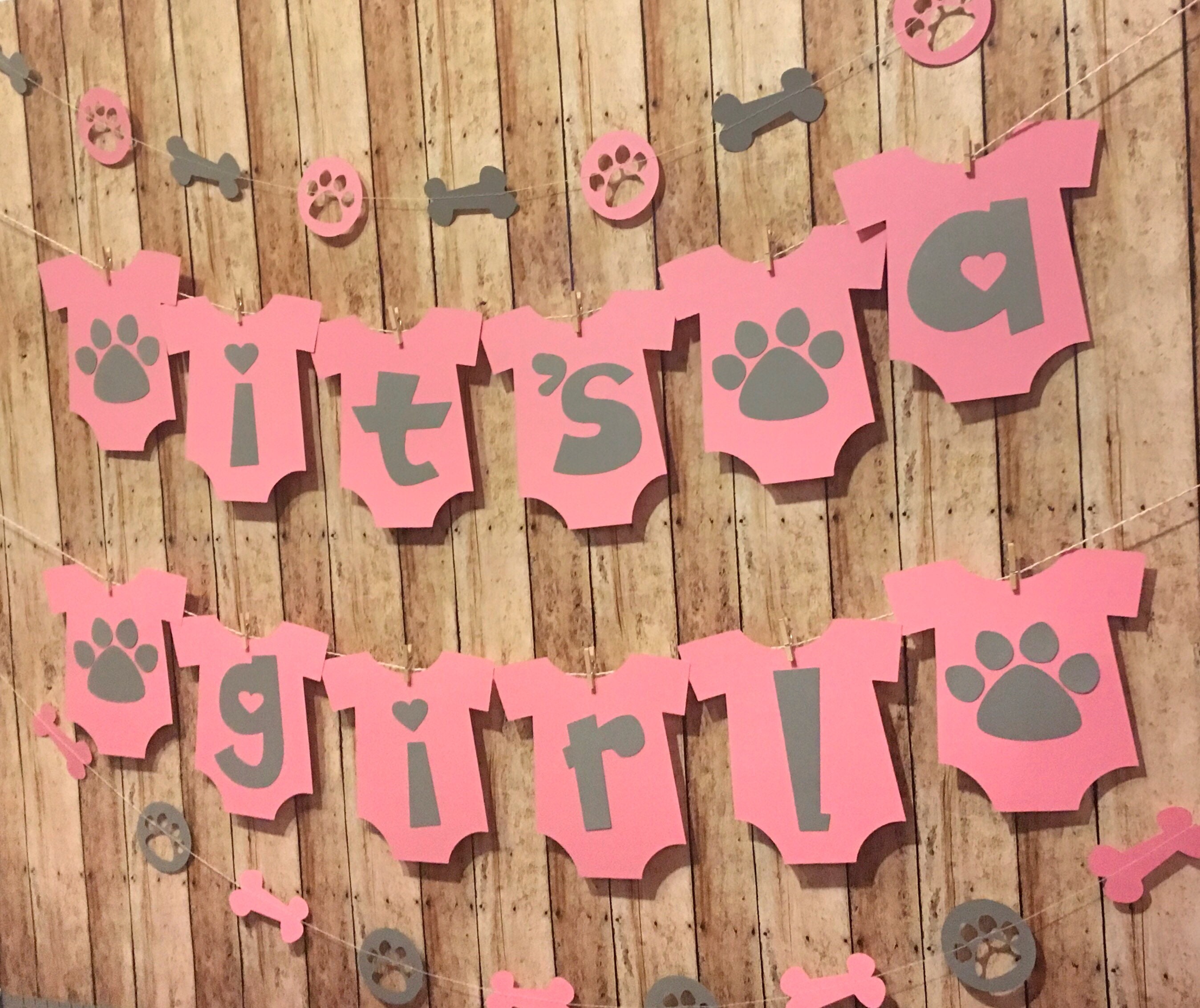 Puppy Baby Shower Decorations Paw Print Baby Shower Banner - Etsy