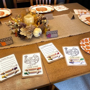 Thanksgiving Kids Table Activity, Kids Coloring Card, I’m Thankful for ...