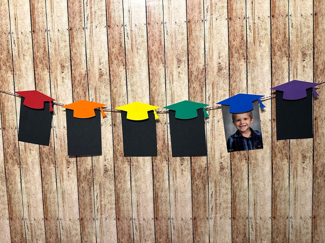 Graduation Cap Photo Dislay Banner - Preschool, Kindergarten, High ...