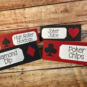 Playing Cards Table Tent Place Card - Game Night - Etsy