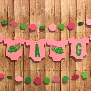 Turtle Baby Shower Decorations Turtle Baby Shower Banner It's a Girl ...