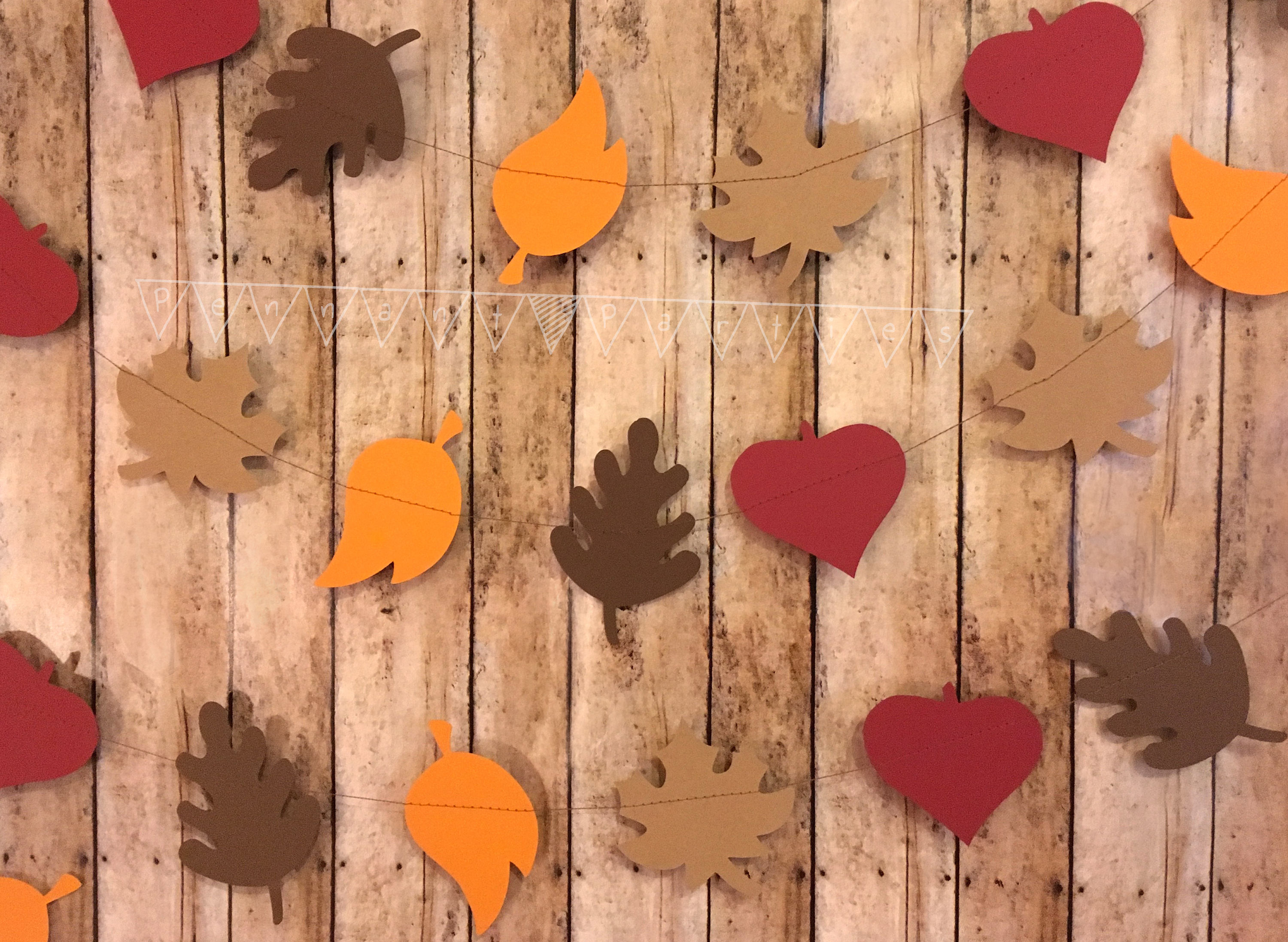 Fall Leaves Decorations, Falling in Love Garlands, Leaves Paper Garland ...