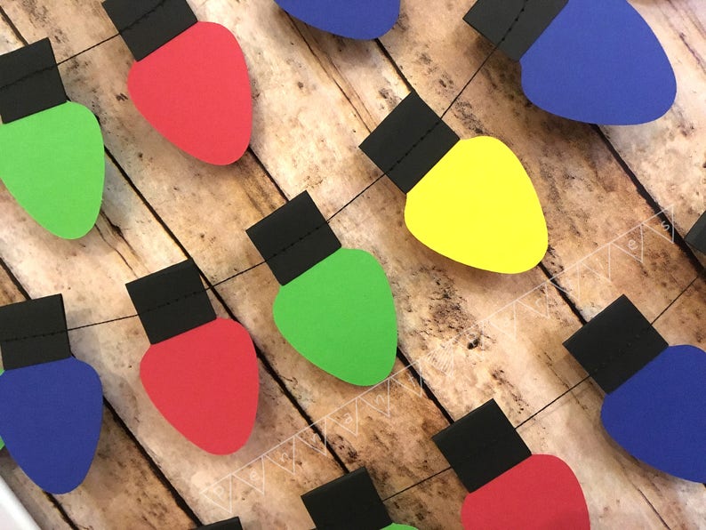 Christmas Lights Garland Holiday Decoration Paper Garland - Etsy