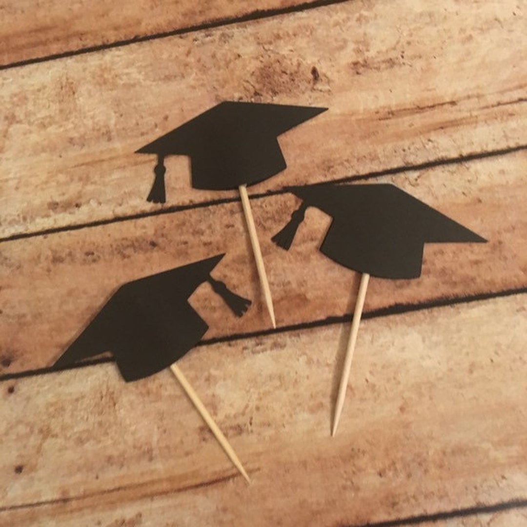 Graduation Cupcake Toppers - Grad Cap - Etsy