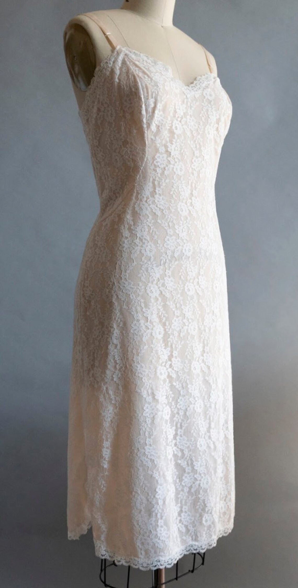 Vintage, Handmade Lace Slip - Etsy