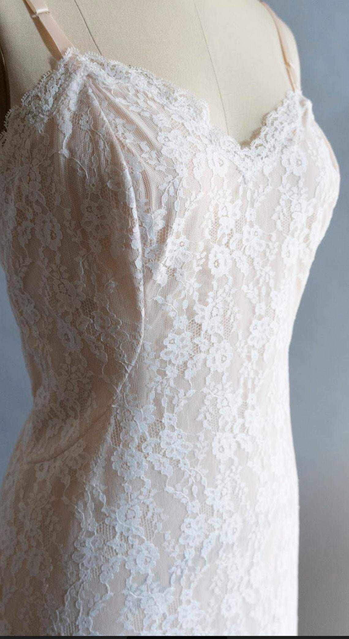 Vintage, Handmade Lace Slip - Etsy