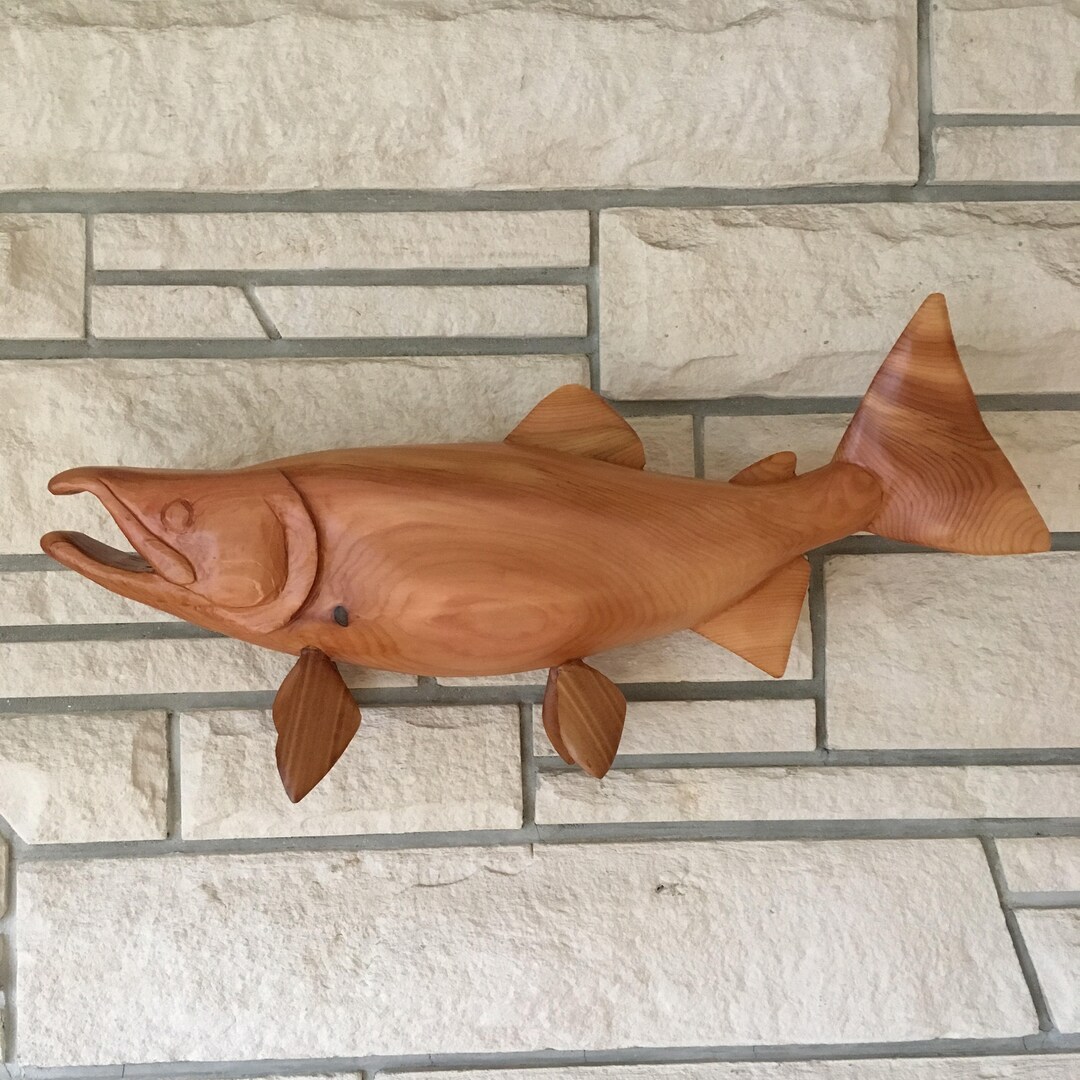 Cedar Sockeye Salmon Carving - Etsy