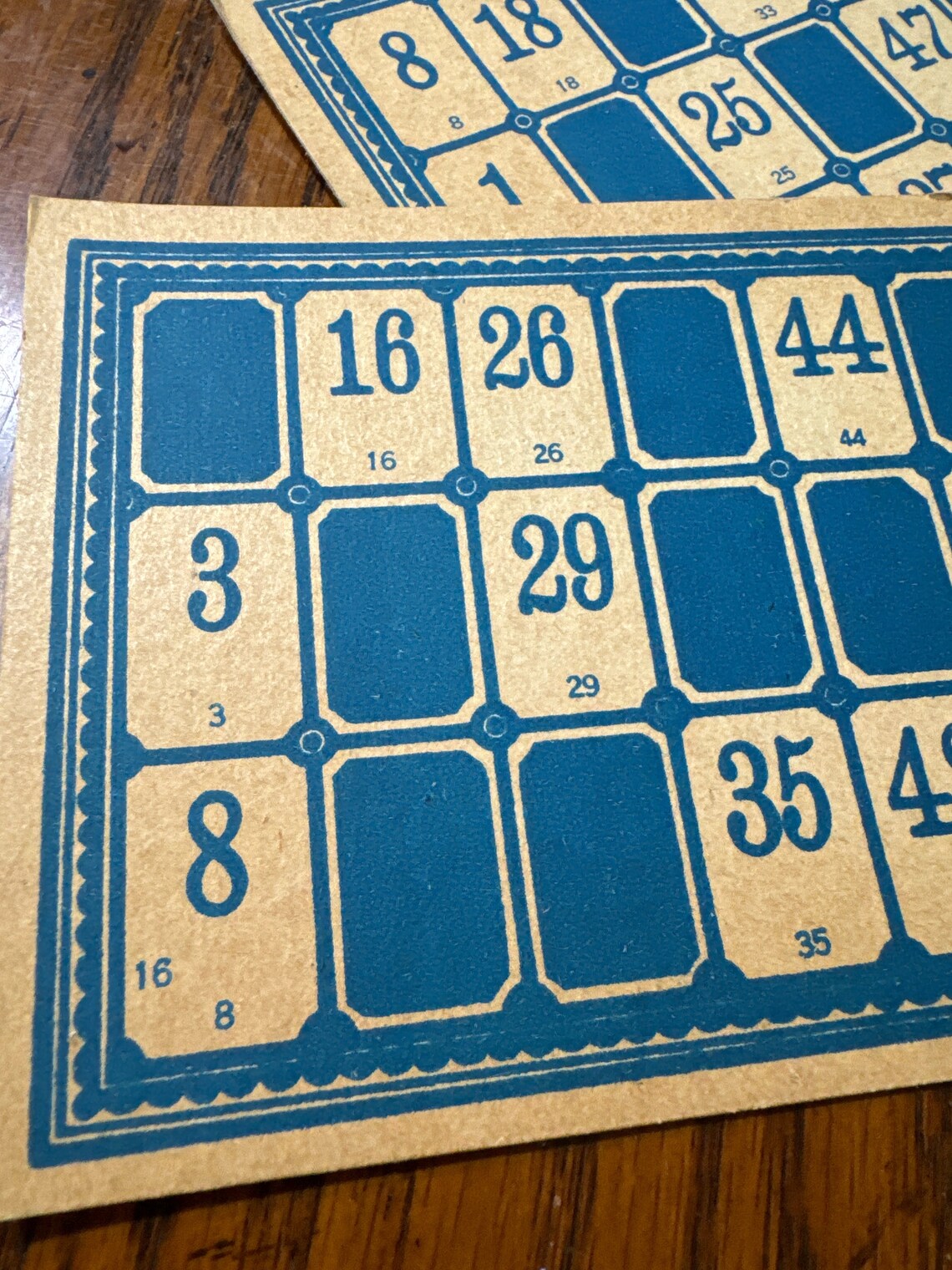 Vintage Blue Bingo Type Cards - Etsy