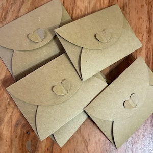 Mini Kraft Envelopes With Heart Closure - Etsy