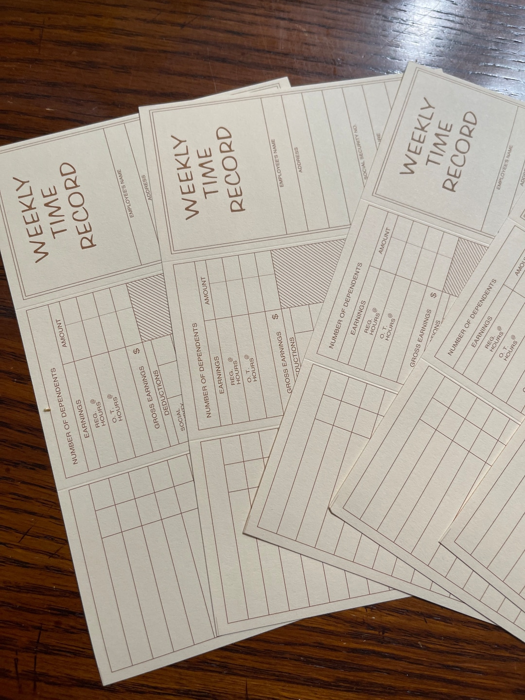 10 Weekly Time Record Cards for Your Junk Journal - Etsy