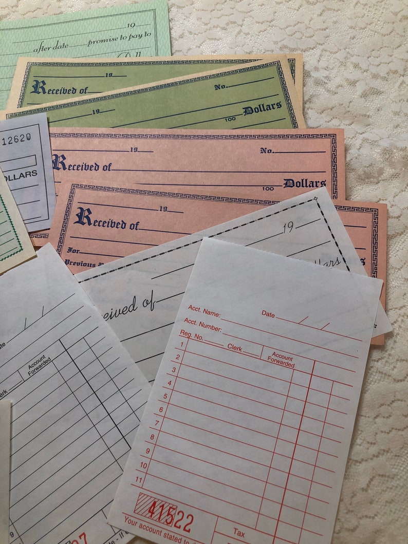 Vintage Receipts/bank Checks - Etsy