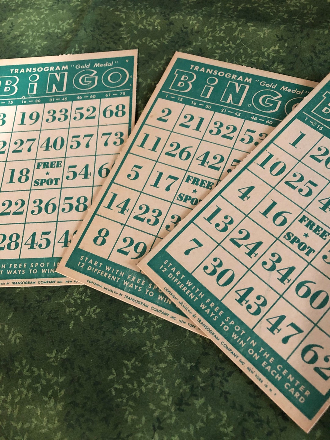 1948 Vintage Bingo Cards - Etsy