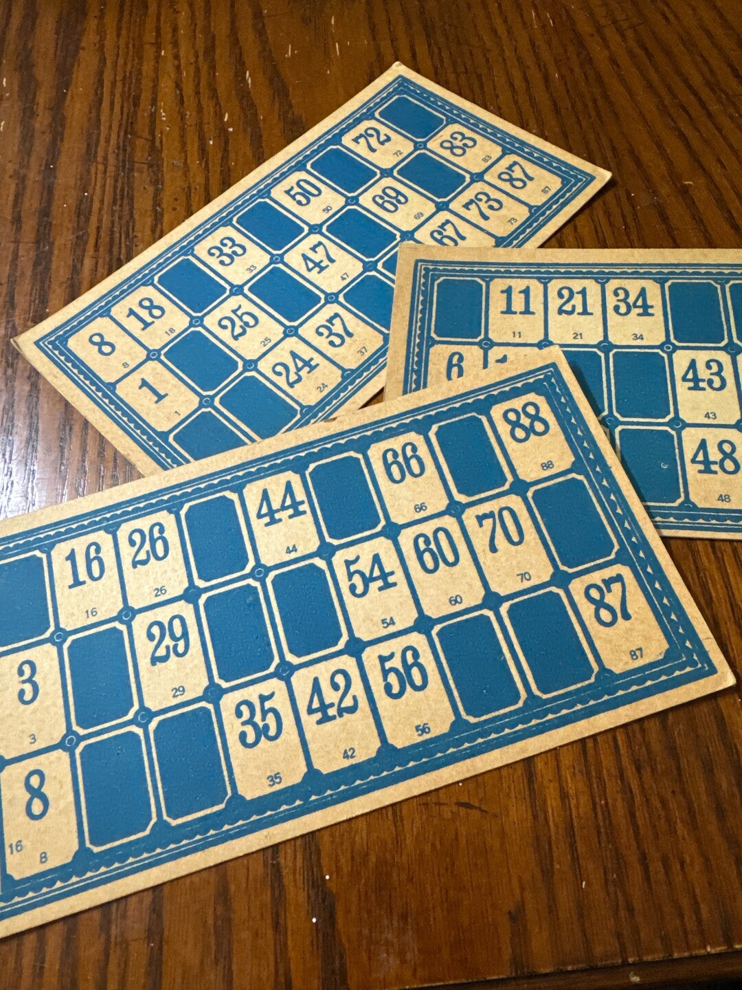 Vintage Blue Bingo Type Cards - Etsy
