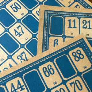 Vintage Blue Bingo Type Cards - Etsy