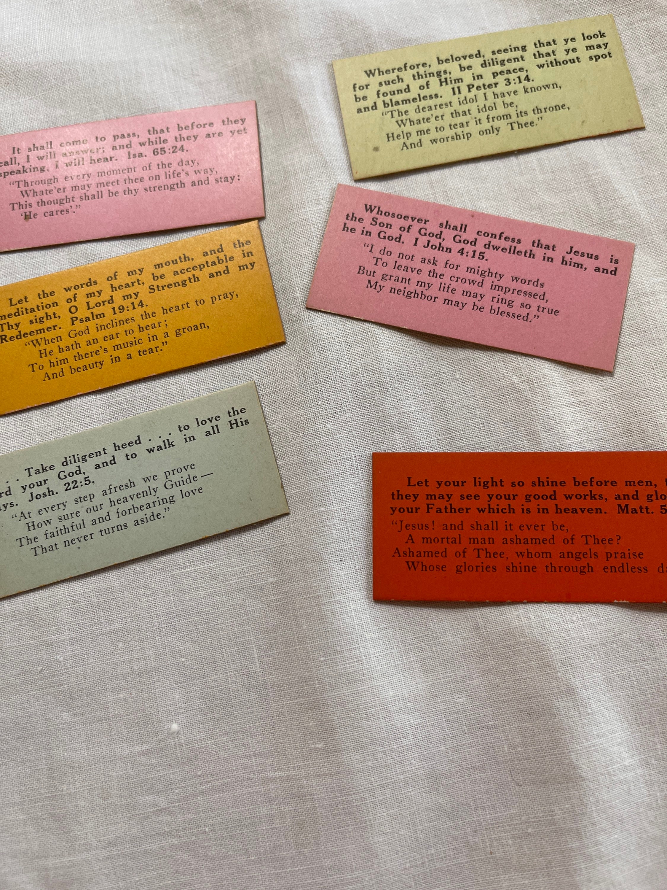 6 1940s Promise Box Scripture Cards - Etsy