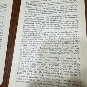 Vintage Standard Mathematical Tables Book 1959 - Etsy