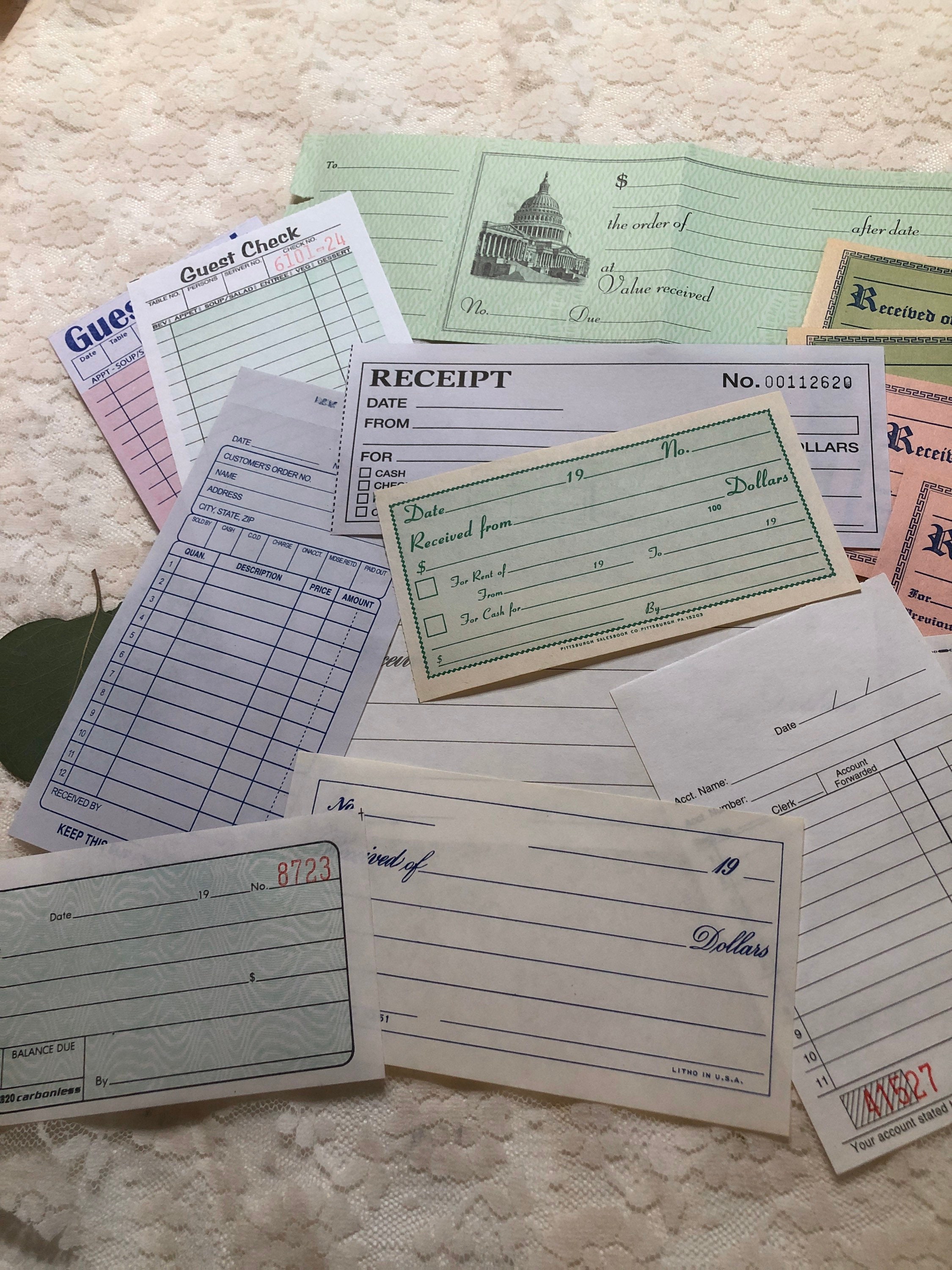 Vintage Receipts/bank Checks | Etsy