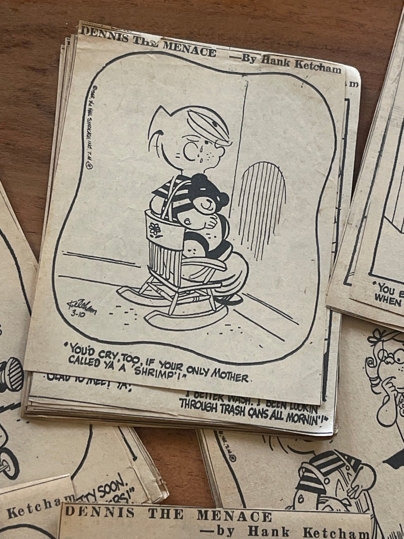25 Vintage Dennis the Menace Newspaper Cartoons Ephemera - Etsy
