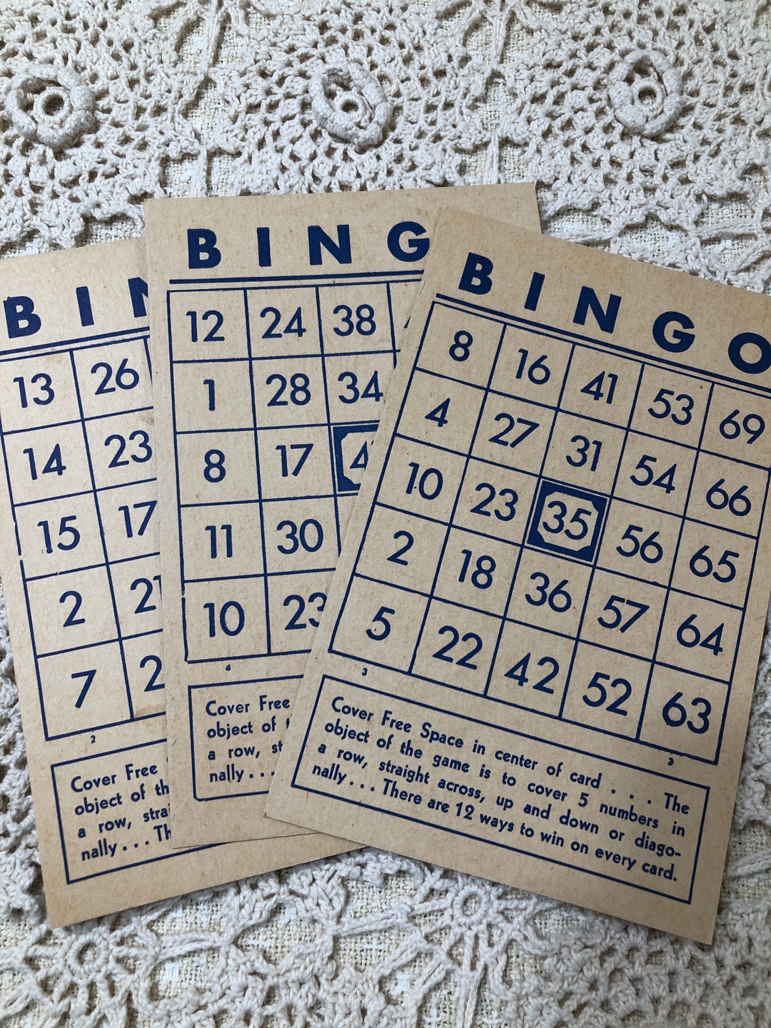 Vintage Bingo Cards - Etsy