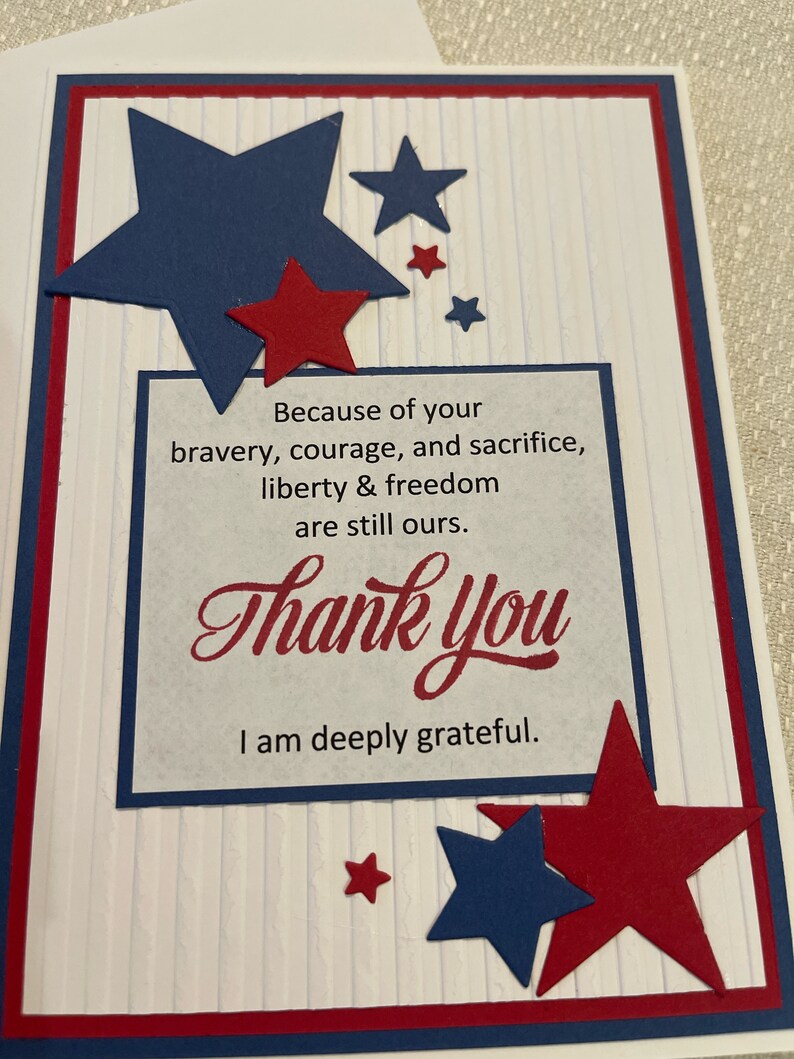 Military Thank You Card - Etsy