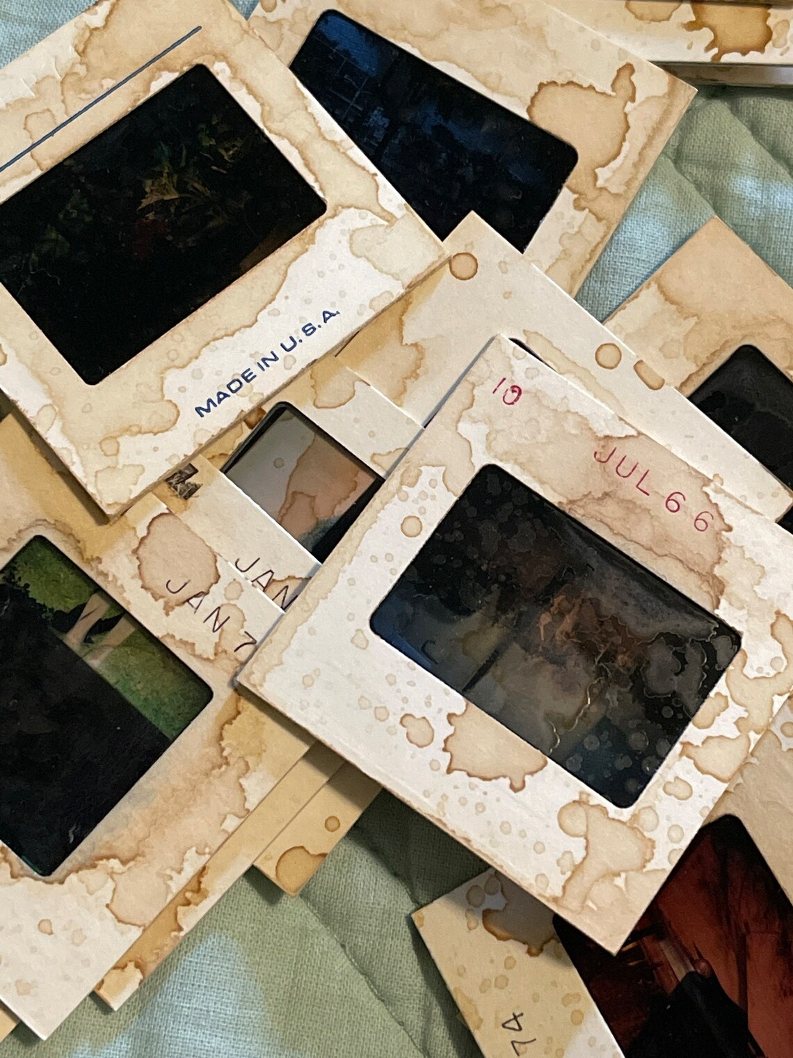 25 Coffee Stained Vintage Photo Slides - Etsy