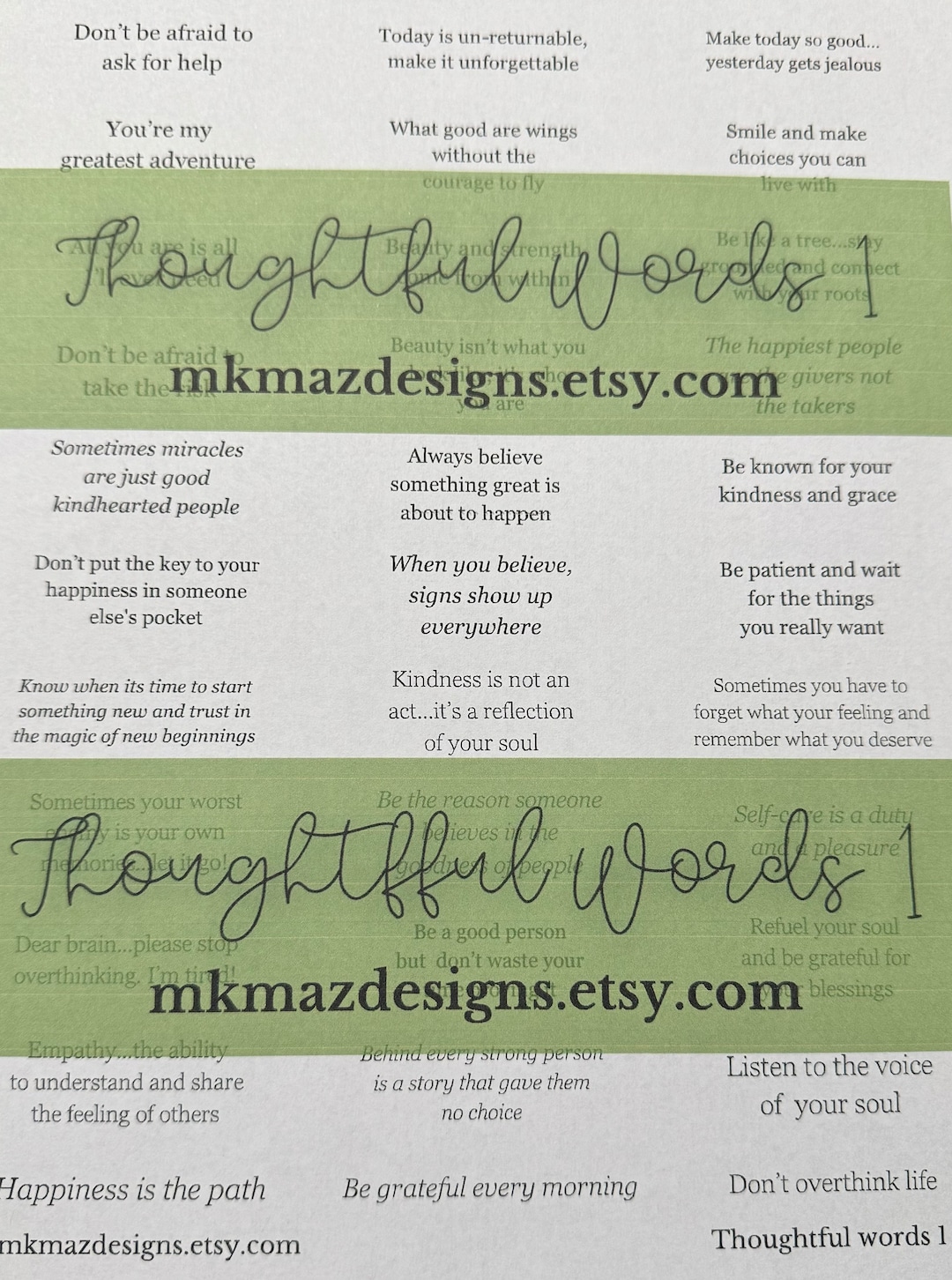 Thoughtful Words - Digital Collection of Inspiring Words - Etsy