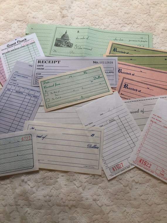 Vintage Receipts/bank Checks | Etsy