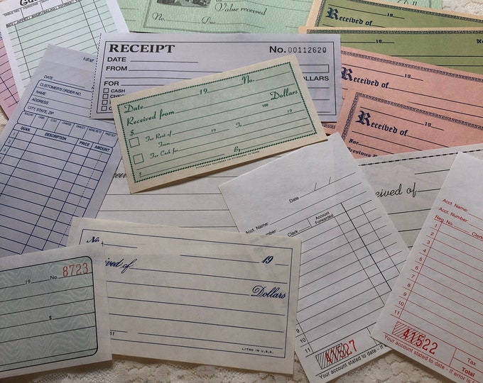 Vintage Receipts/bank Checks - Etsy