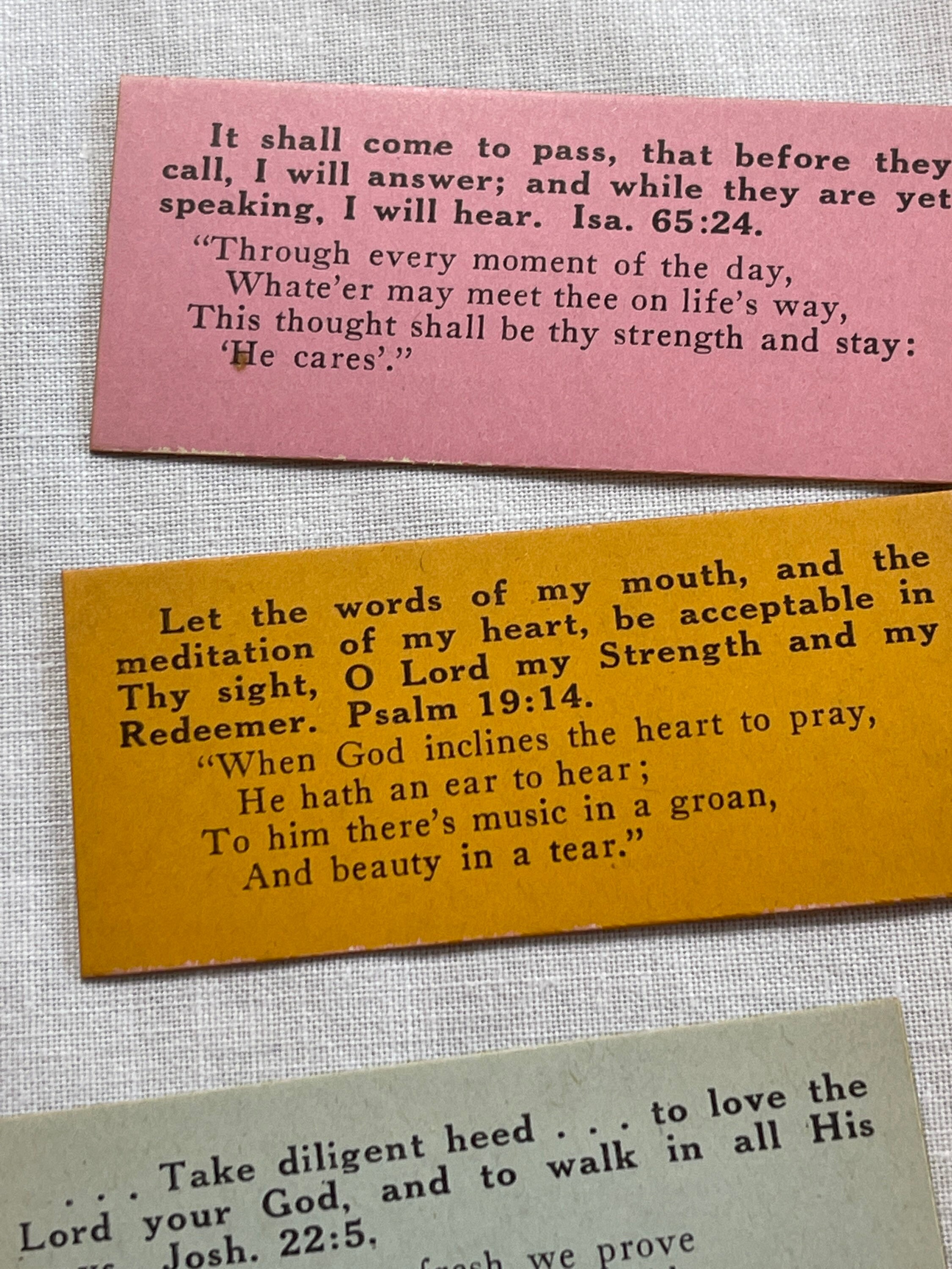 6 1940s Promise Box Scripture Cards - Etsy