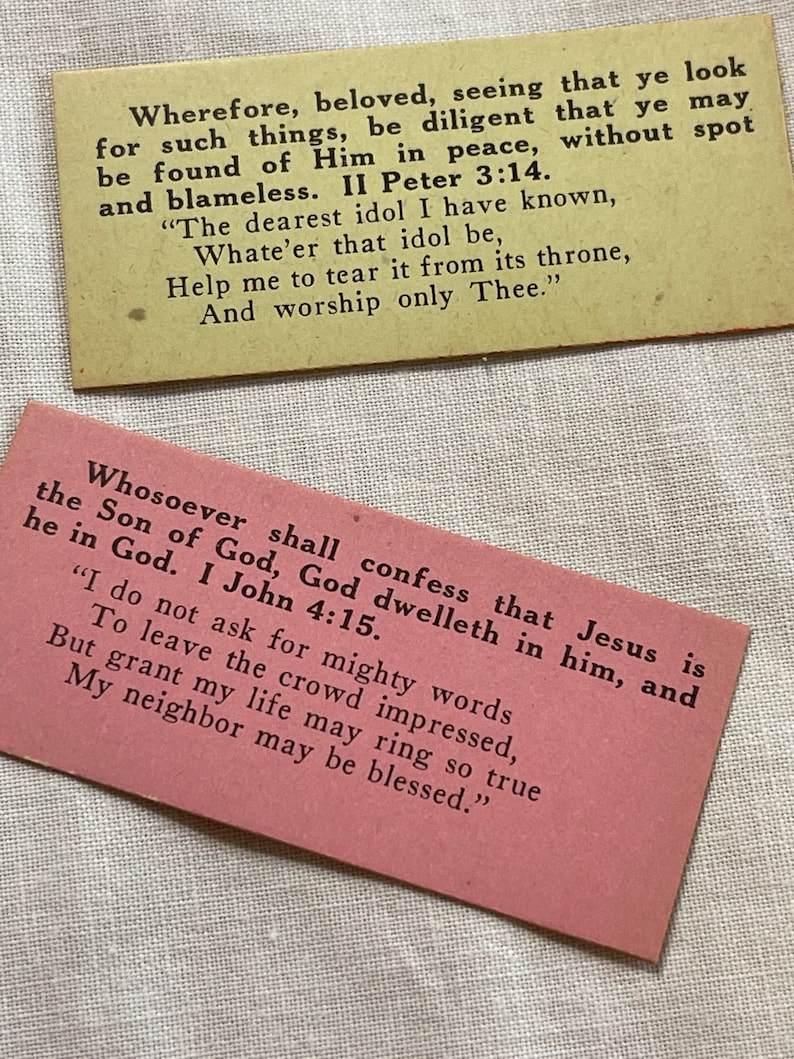 6 1940s Promise Box Scripture Cards - Etsy