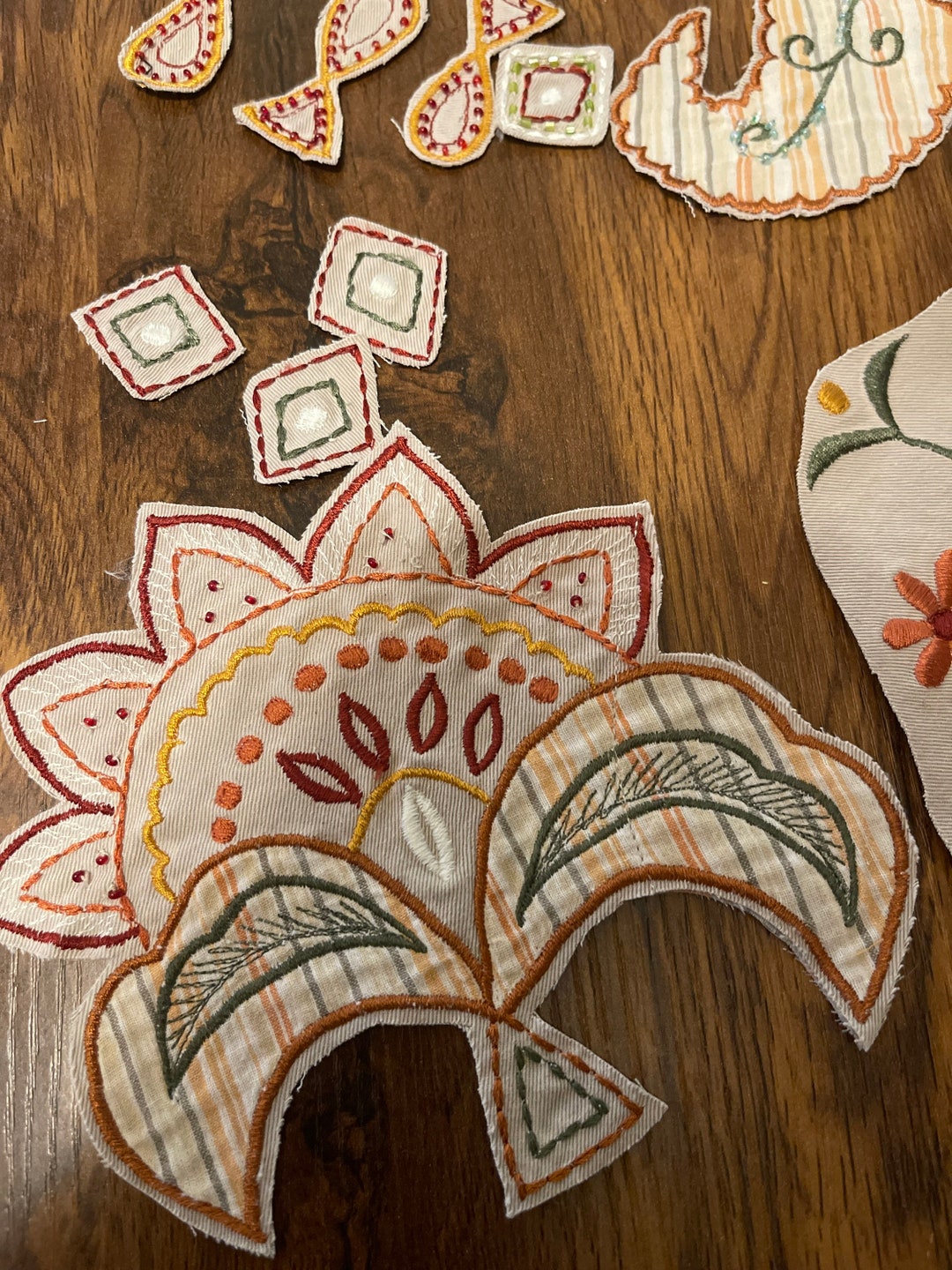 10 Random Embroidered Pieced - Etsy