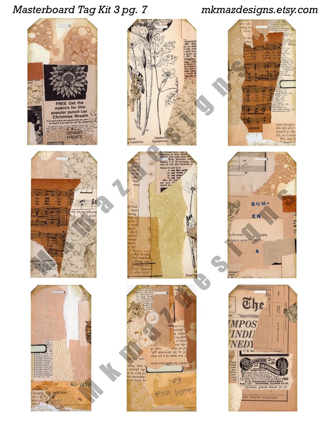 Masterboard Tag Kit 3 - Etsy