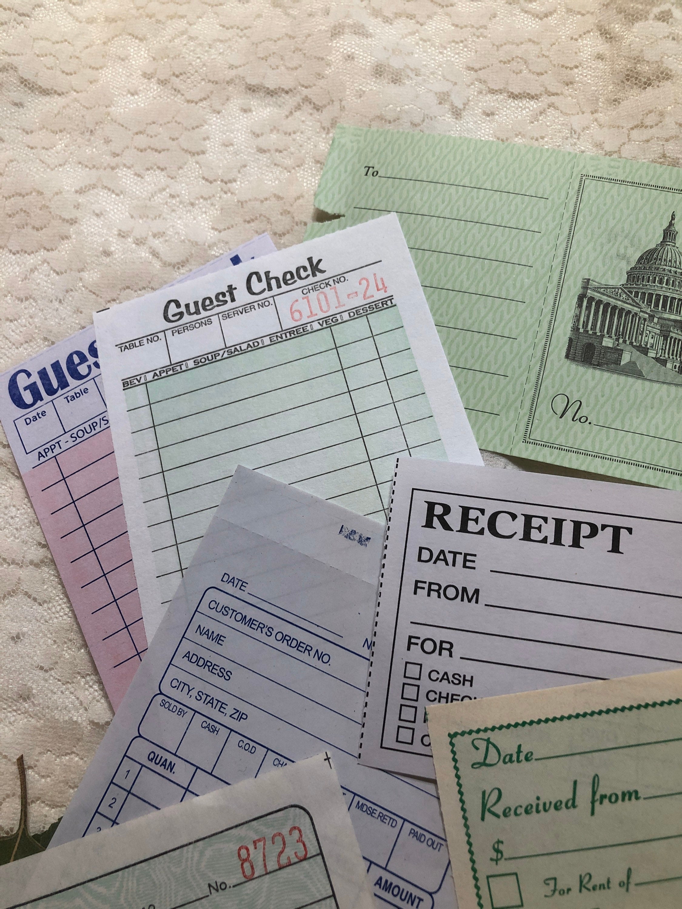 Vintage Receipts/bank Checks | Etsy