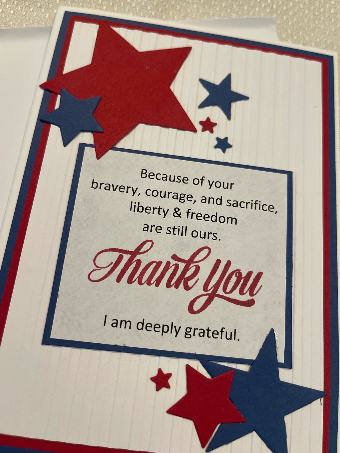Military Thank You Card - Etsy