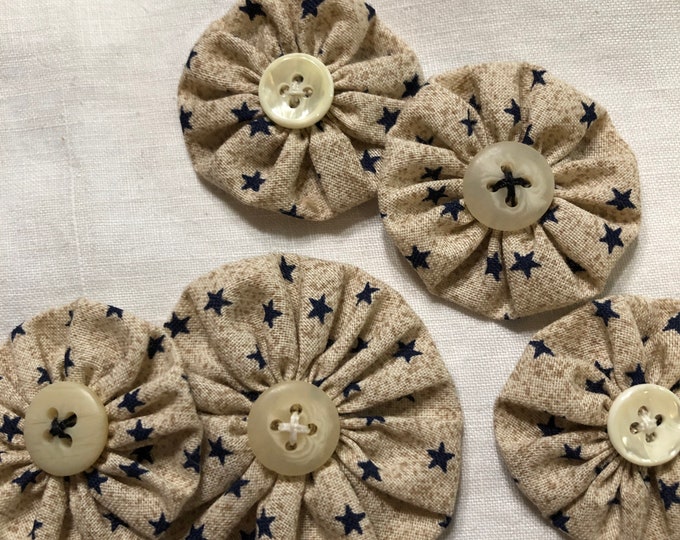 5 Vintage Fabric Yoyo’s With Vintage Buttons - Etsy