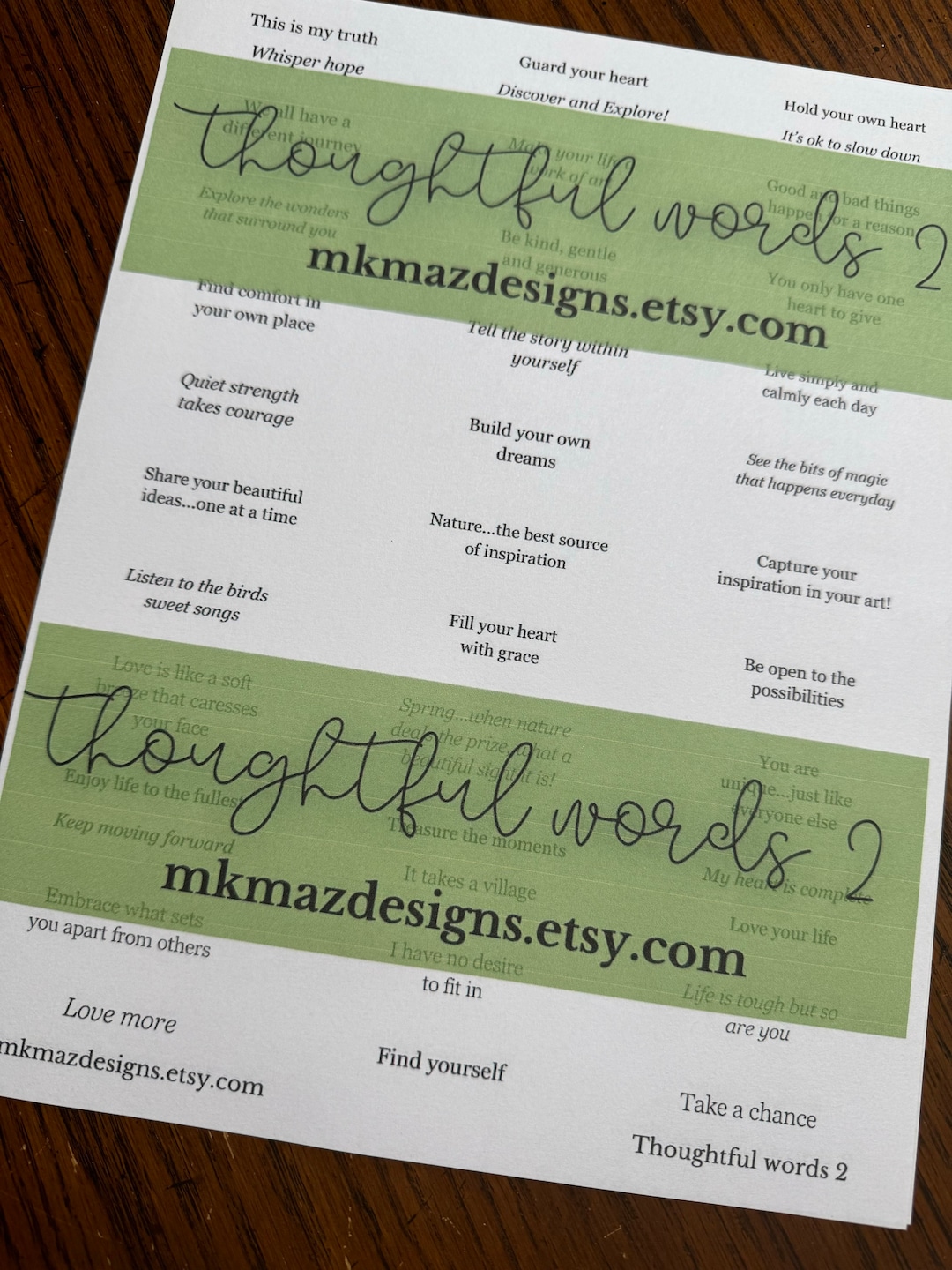 Thoughtful Words #2 - Digital Collection of Inspiring Words - Etsy