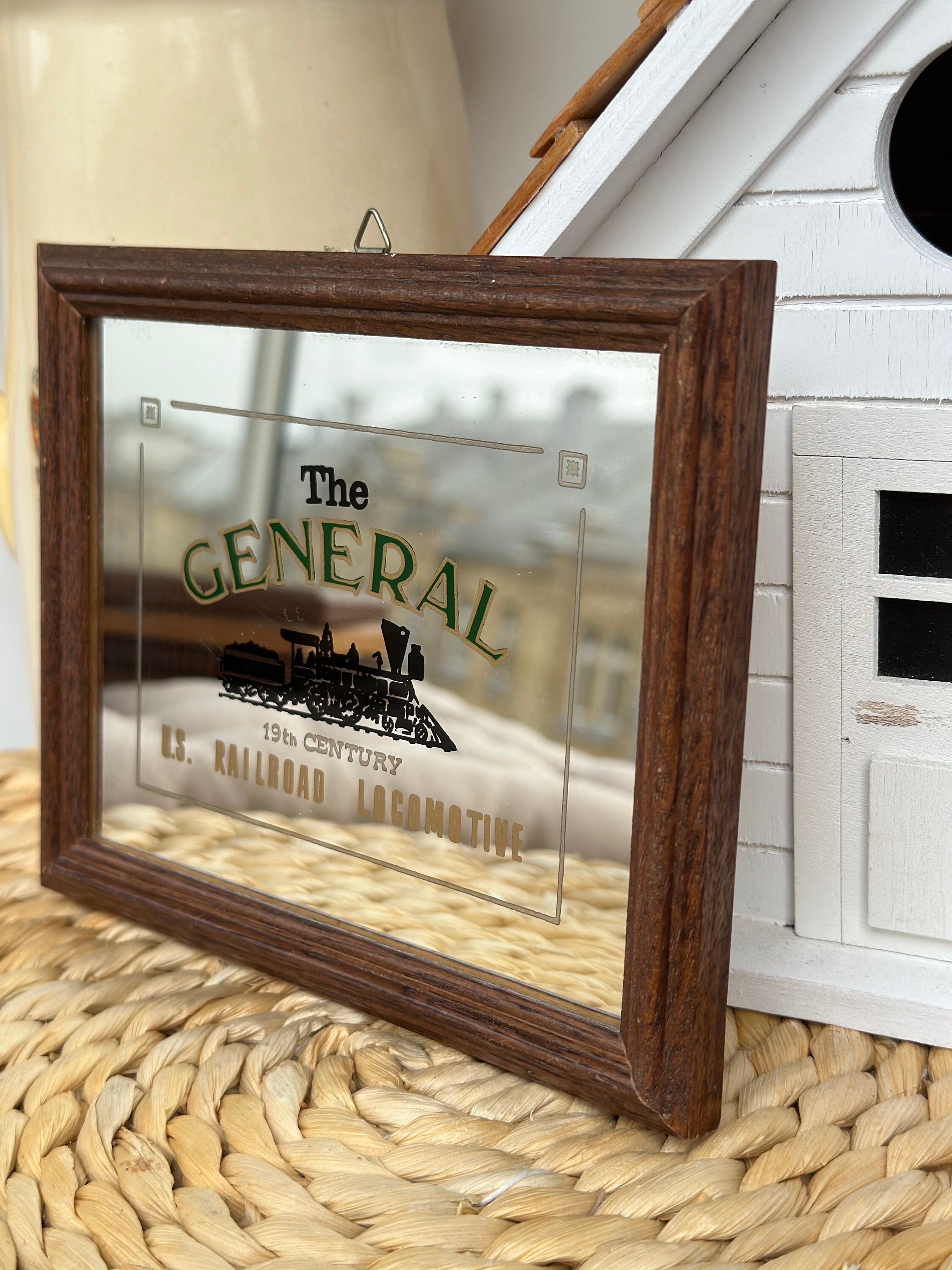 Vintage Wall Decor / 70s Wall Mirror / Train Railroad Mirror / Entryway ...