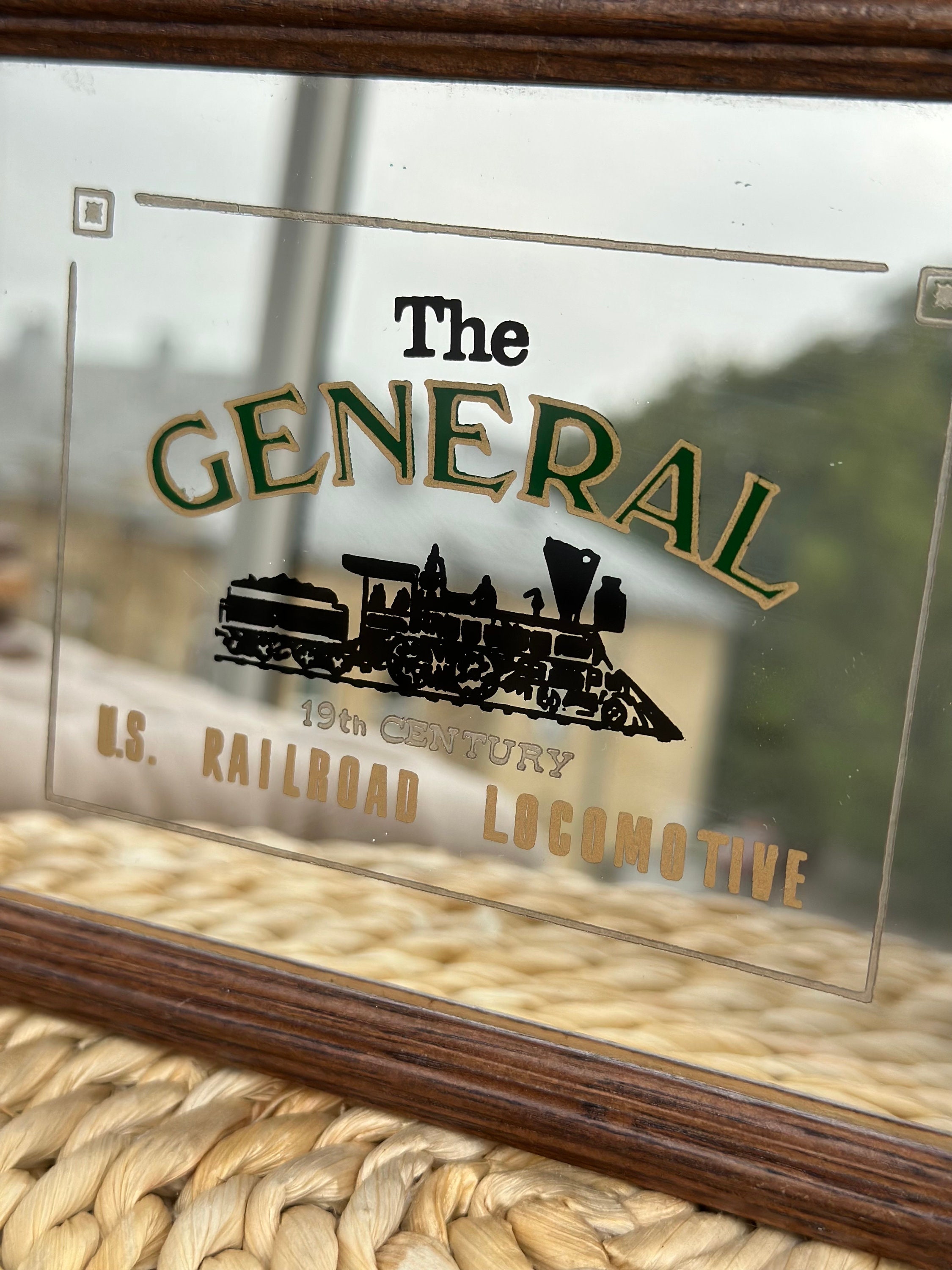 Vintage Wall Decor / 70s Wall Mirror / Train Railroad Mirror / Entryway ...