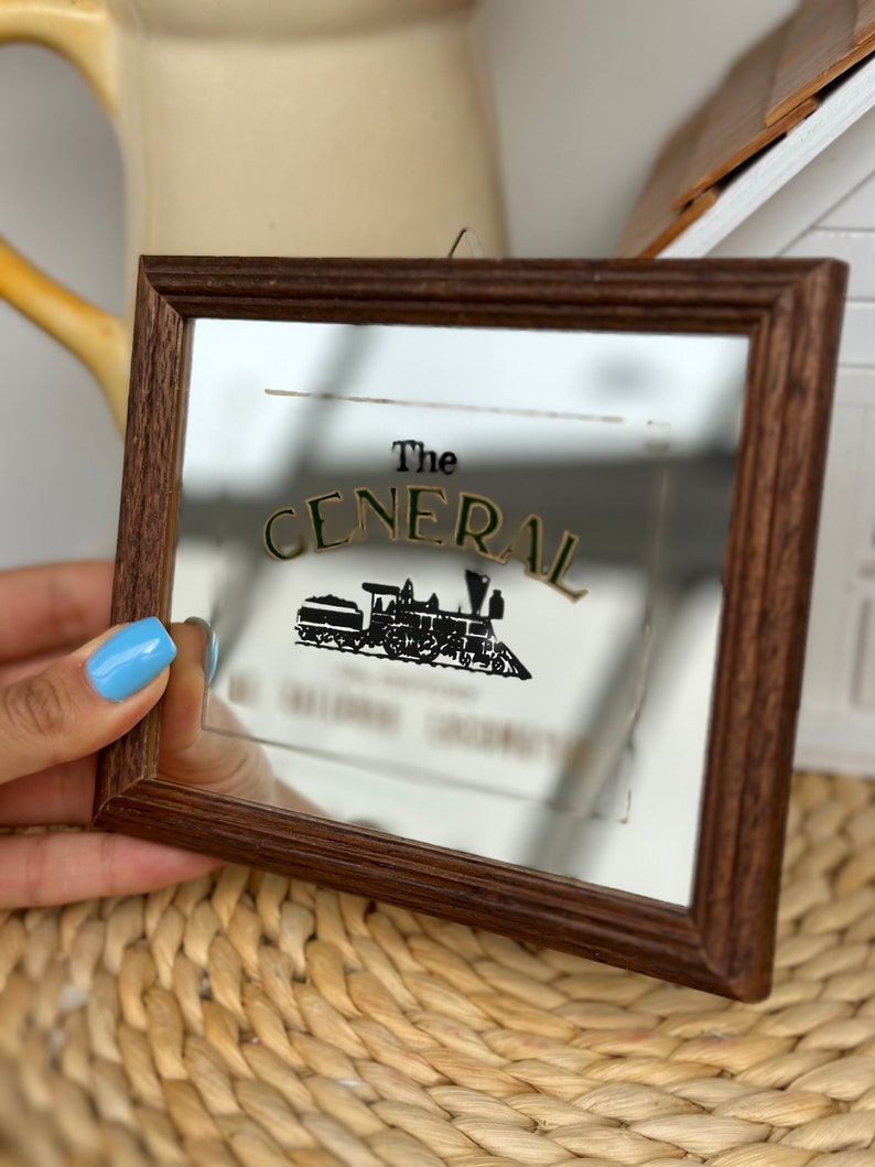Vintage Wall Decor / 70s Wall Mirror / Train Railroad Mirror / Entryway ...