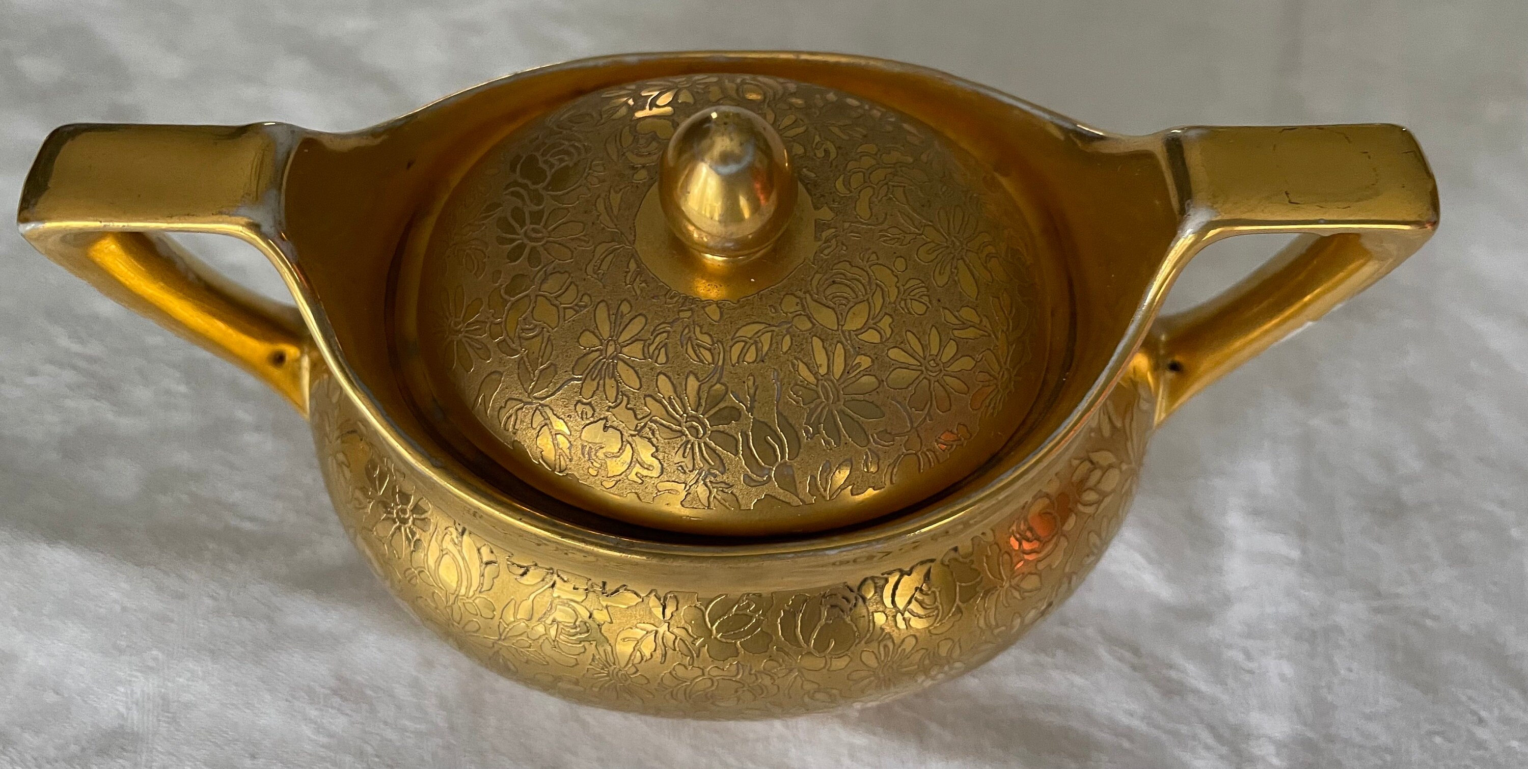 Antique 24K Rosenthal Rose & Daisy Pickard Coffee Pot With Creamer ...