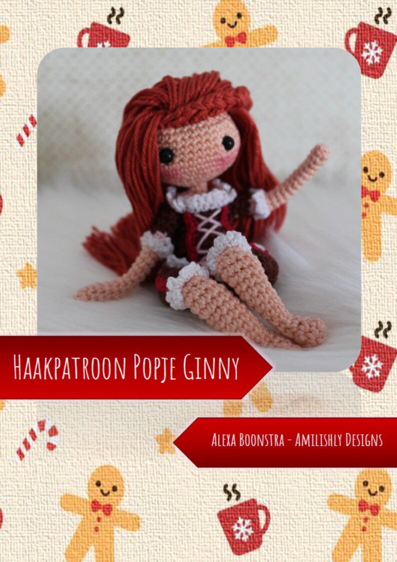 Crochet Pattern Gingerbread Doll Ginny Amigurumi Instant Pdf Download