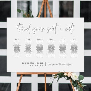 Landscape Seating Chart Template Long Tables Wedding Seating | Etsy