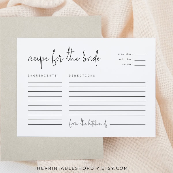 Recipe for the Bride - Etsy
