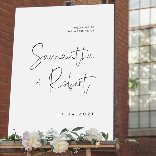 Minimal Wedding Welcome Sign Printable Modern Wedding - Etsy