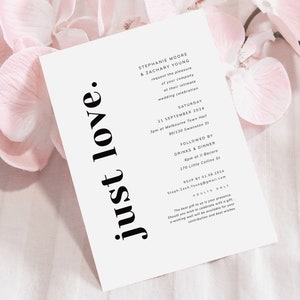 Intimate Wedding Ceremony Invitation Template, Modern Minimalist ...