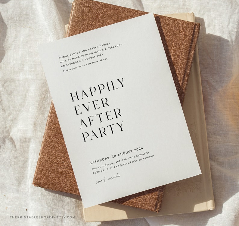 Intimate Wedding Invitation Set Elopement After Party - Etsy